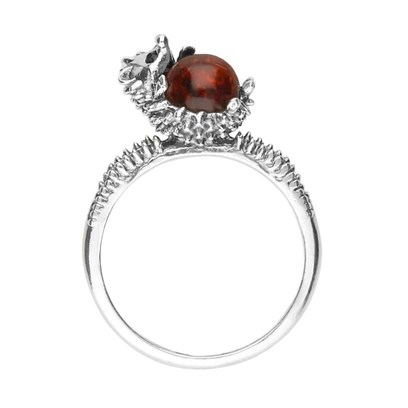 Sterling Silver Amber Tiny Hedgehog Ring R1162 | Contemporary Designer ...